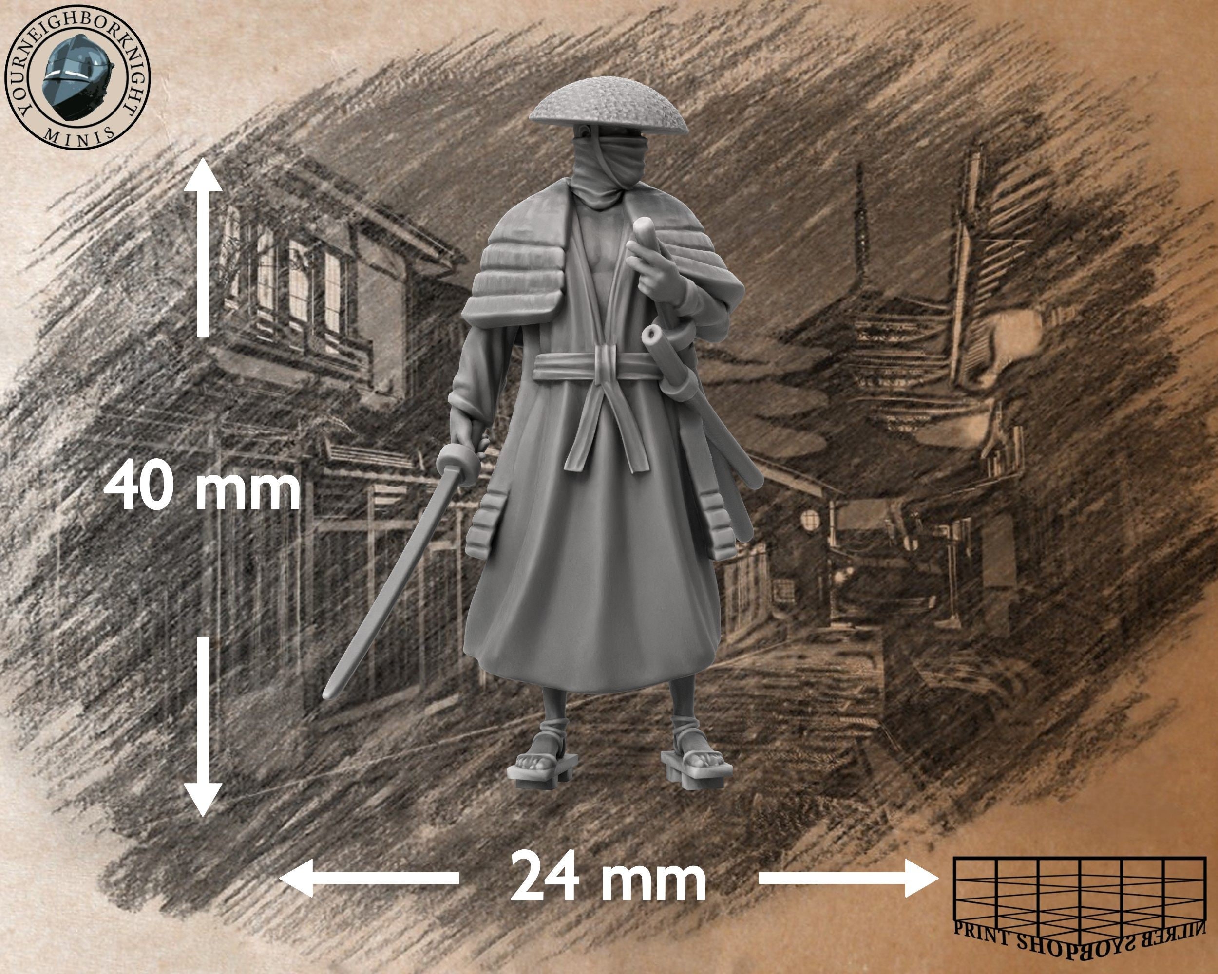 Samurai Fighter Miniature Set | Ronin Fighter Pack | for D&D 5e ...