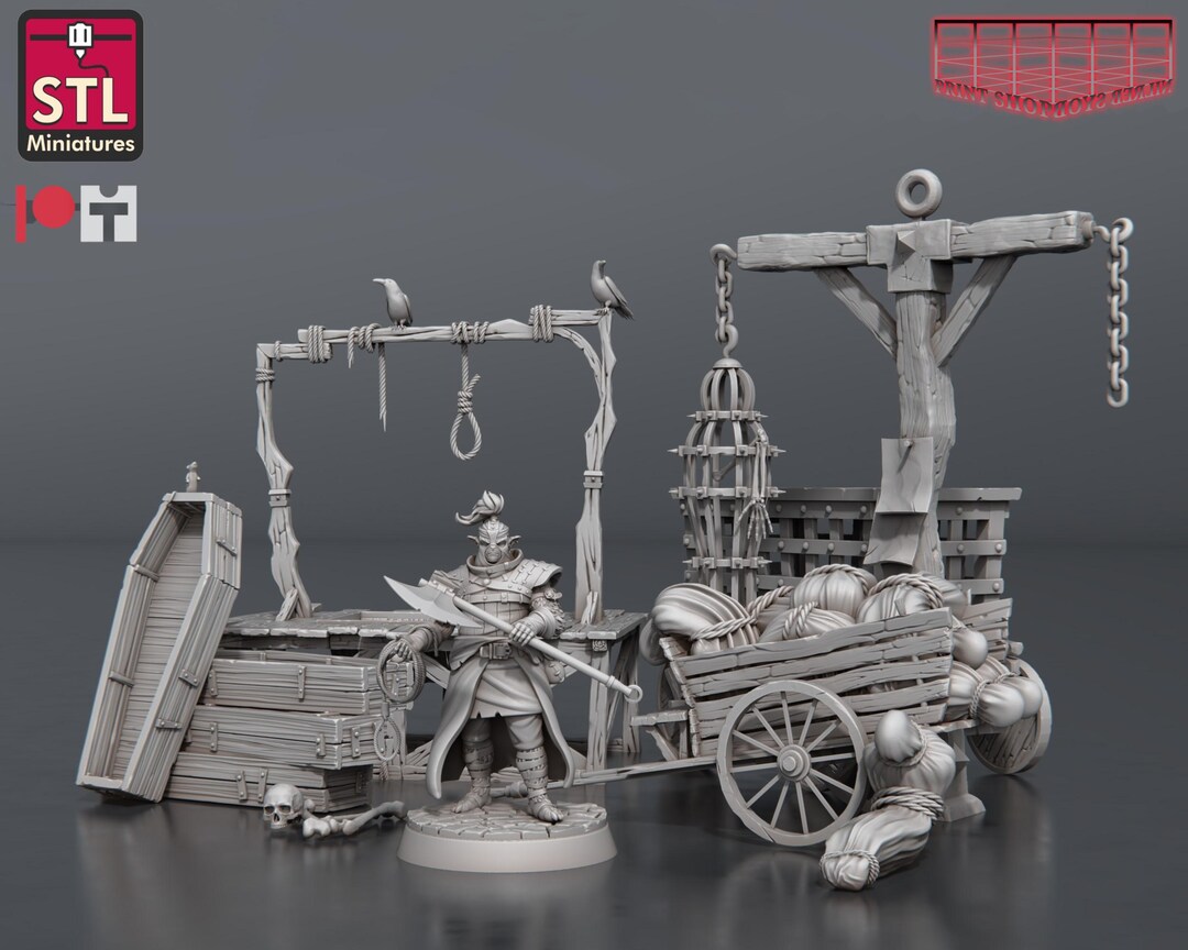 Executioner Miniature Set Bugbear Hangman Figure Pack Scatter Terrain ...