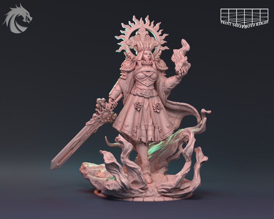 Cleric of Light Miniature | Female Conquest Paladin | for D&D 5e ...