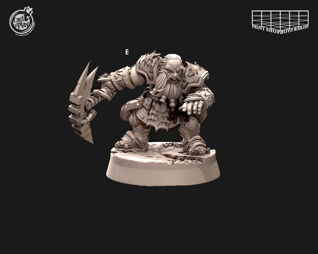 Dwarf Miner Miniature | Underdark Dwarf Miner With Pickax Figure | for ...