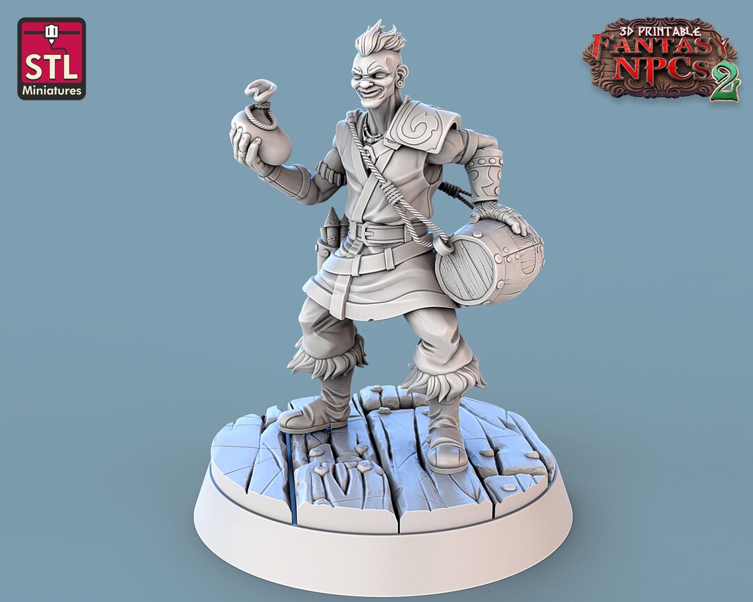 Booby Trap Master Miniature Gunpowder Expert Figure Townsfolk NPC for D ...
