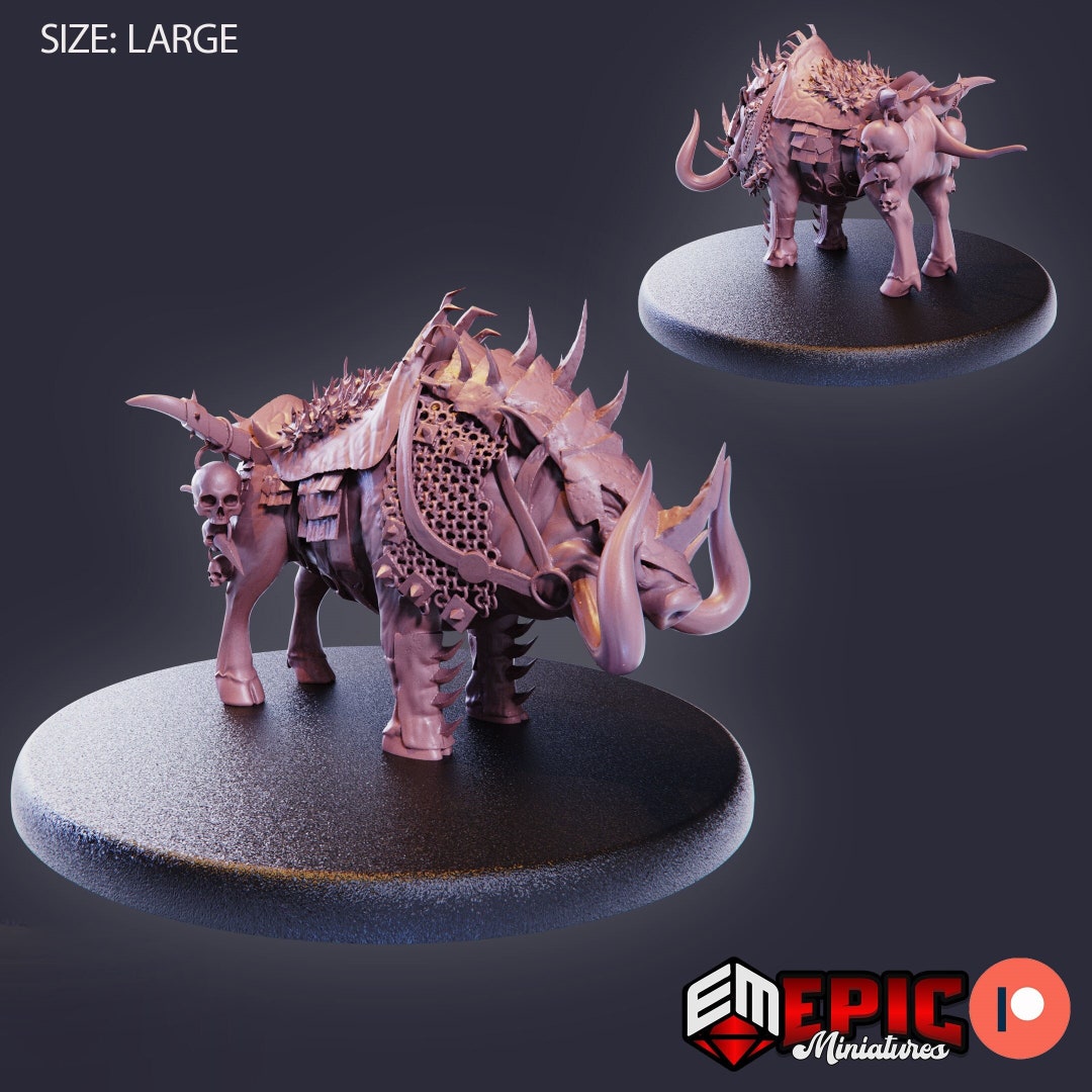 Dwarf Mount Miniature | Giant Boar Mount Miniature | for D&D 5e ...
