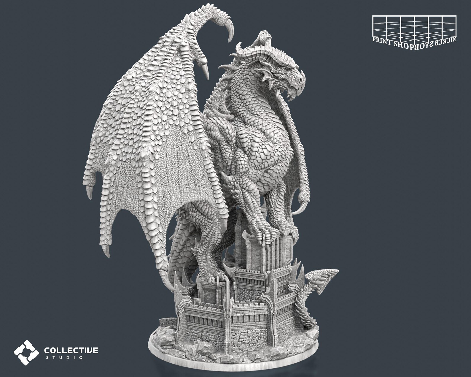 Majestic Dragon Miniature | Ancient Red Dragon Figure | Iconic Monsters ...