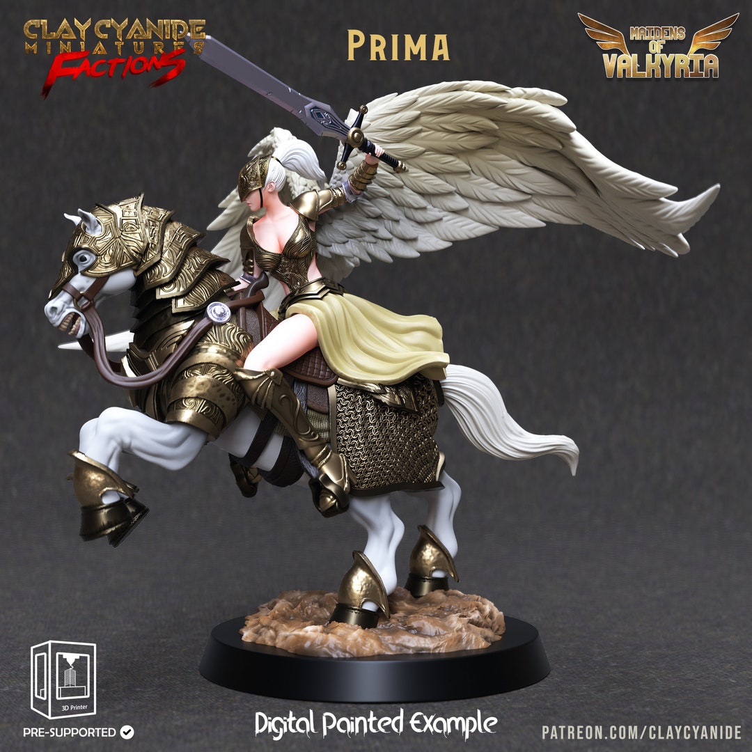 Aasimar Fighter With Horse Prima Miniature Valkyrie Prima Miniature for ...