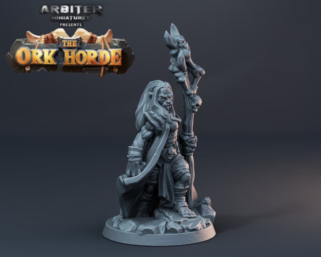 Orc Shaman Miniature Orc Female Shaman Miniature for D&D 5e, Pathfinder ...