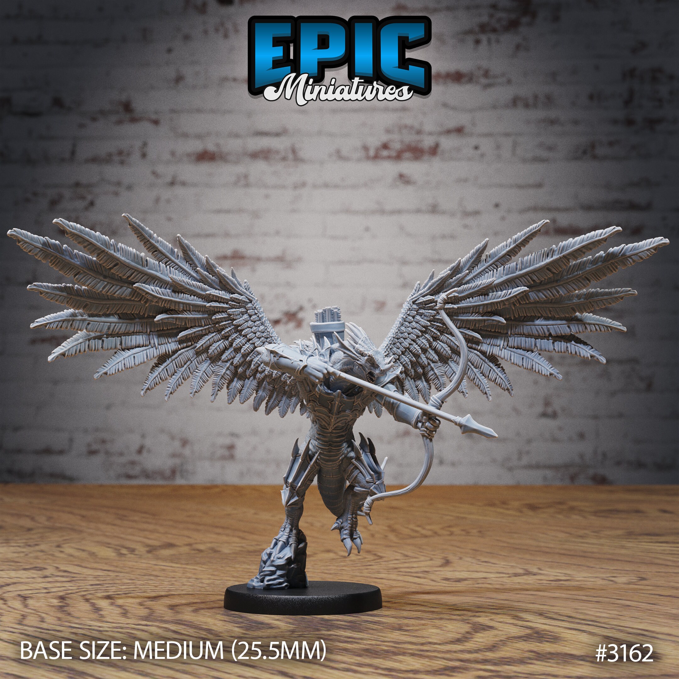 Dragon Fighter Miniature | Winged Dragonborn Fighter Miniature | for D ...
