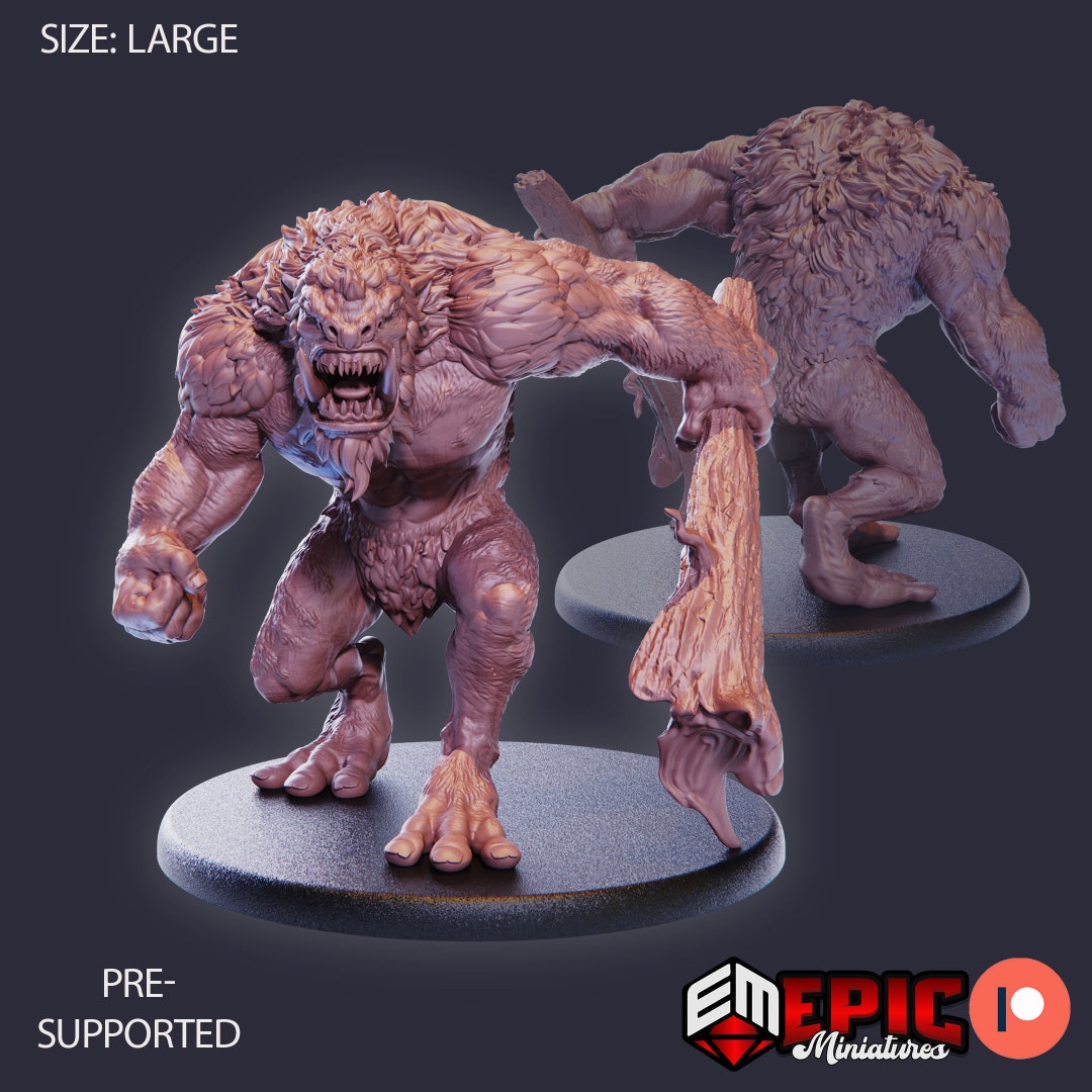 Angry Troll Miniature Angry Troll Miniature for D&D 5e, Pathfinder and ...