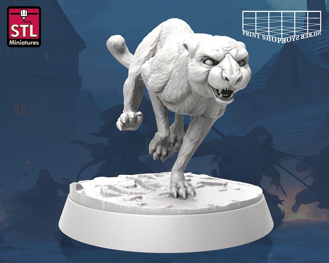 Hunting Snow Leopard Miniature | Running Mountain Lion Figure | Frost ...