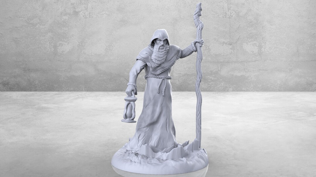 Wise Wizard Miniature Wise Sorcerer Miniature Heroic Character Tabletop ...
