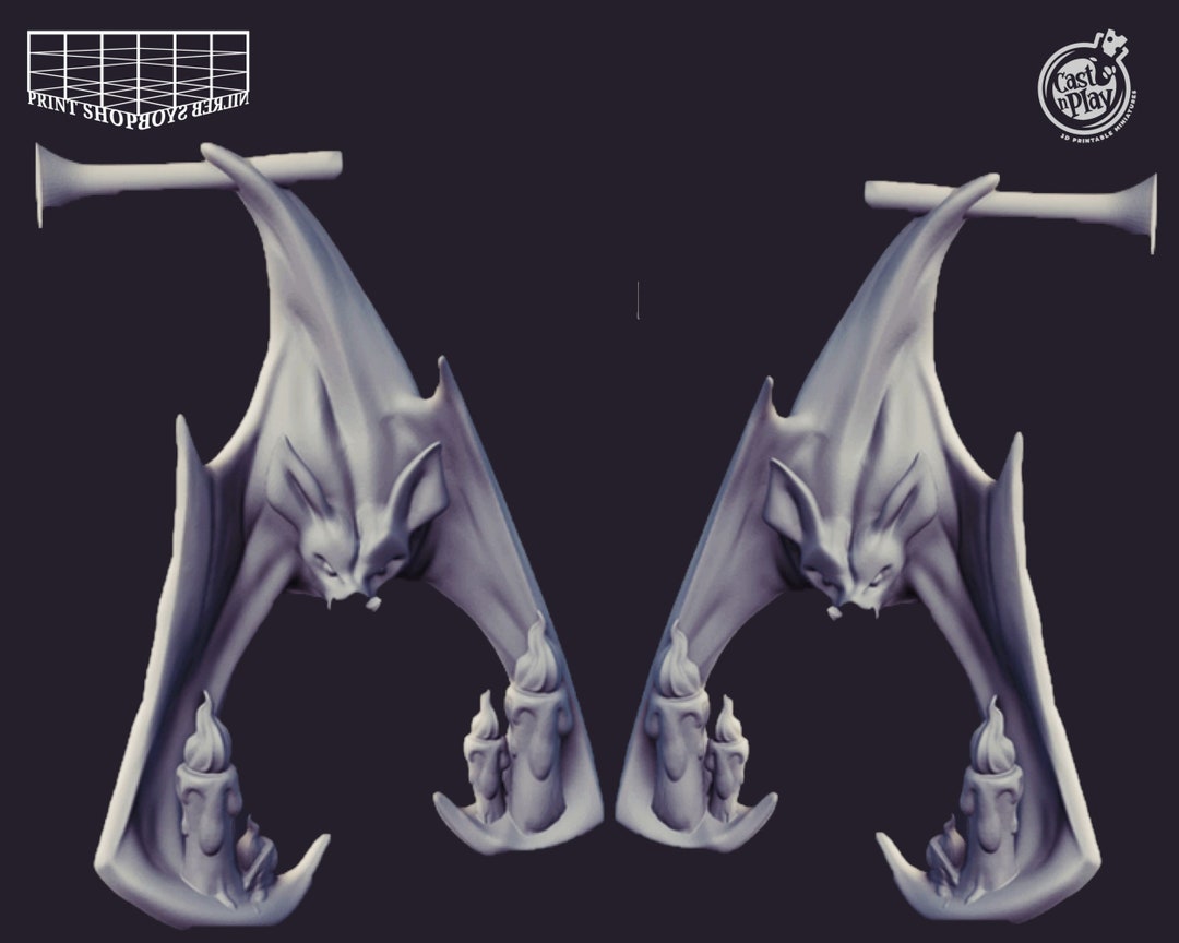 Bat Sconce Miniature Set Bat Castle Terrain Figure Pack Scatter Terrain ...