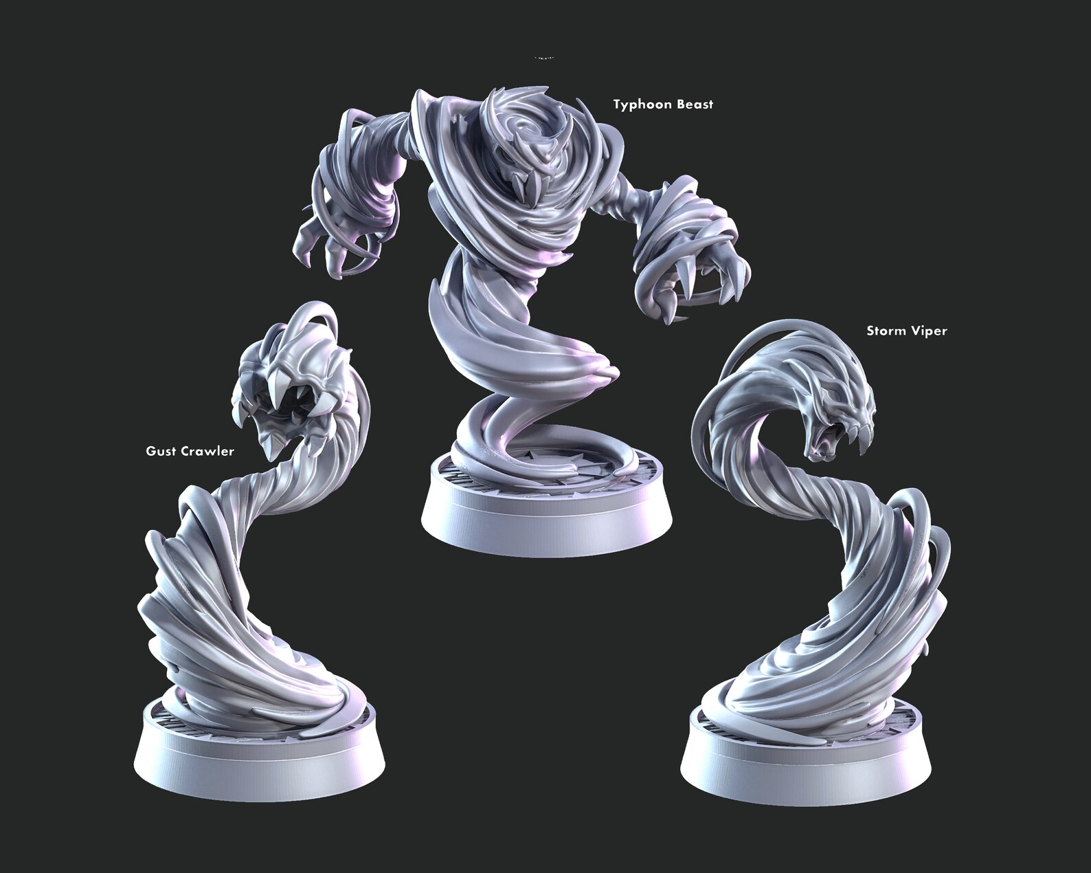 Air Elemental Miniatures Set | Wind Elemental Figure Pack | Monsters ...