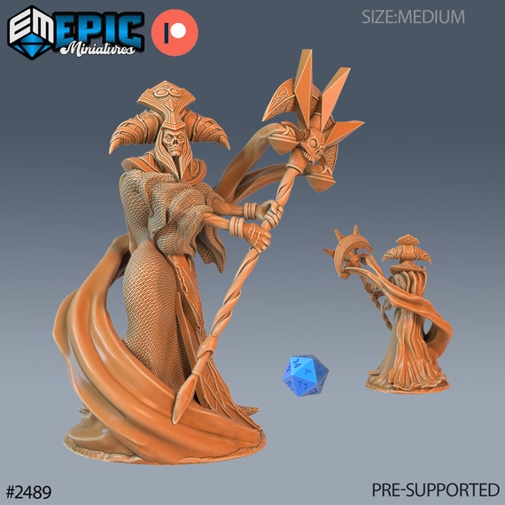 Necromancer Miniature Arch Lich Staff Miniature for D&D - Etsy