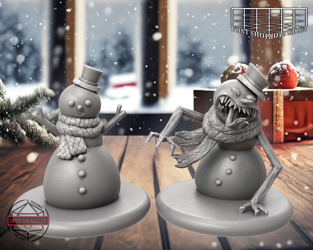 Snowman Mimic Miniature Set | Evil Frostie | Mimics | for D&D 5e ...