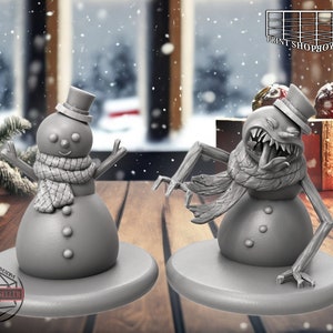 Snowman Mimic Miniature Set | Evil Frostie | Mimics | for D&D 5e ...