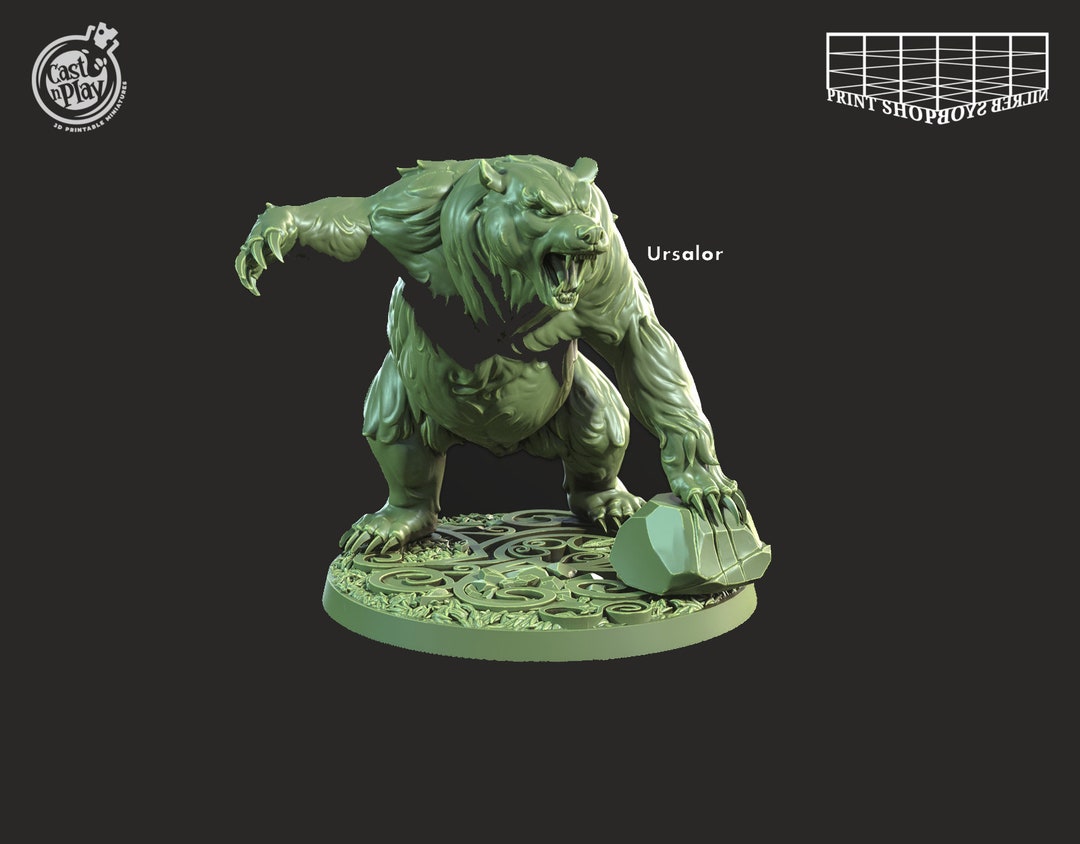 Angry Bear Miniature Giant Bear Companion Ursalor, the Forest Protector ...