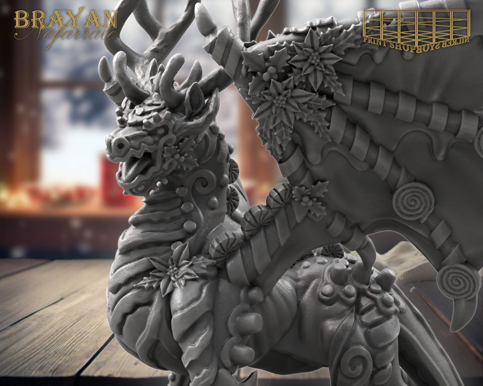 Gingerbread Dragon Miniature | Advent XMAS Boss Encounter | for D&D 5e ...