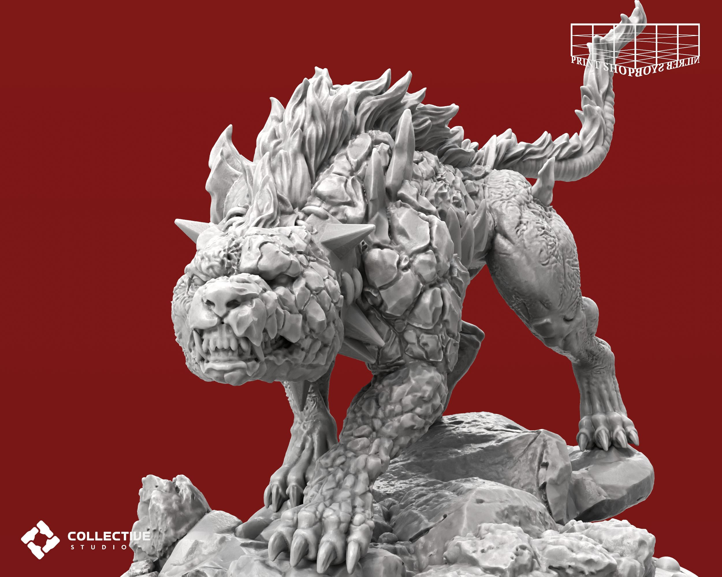 Giant Hellhound Miniature | Fire Giant Hell Hound Figure | Iconic ...