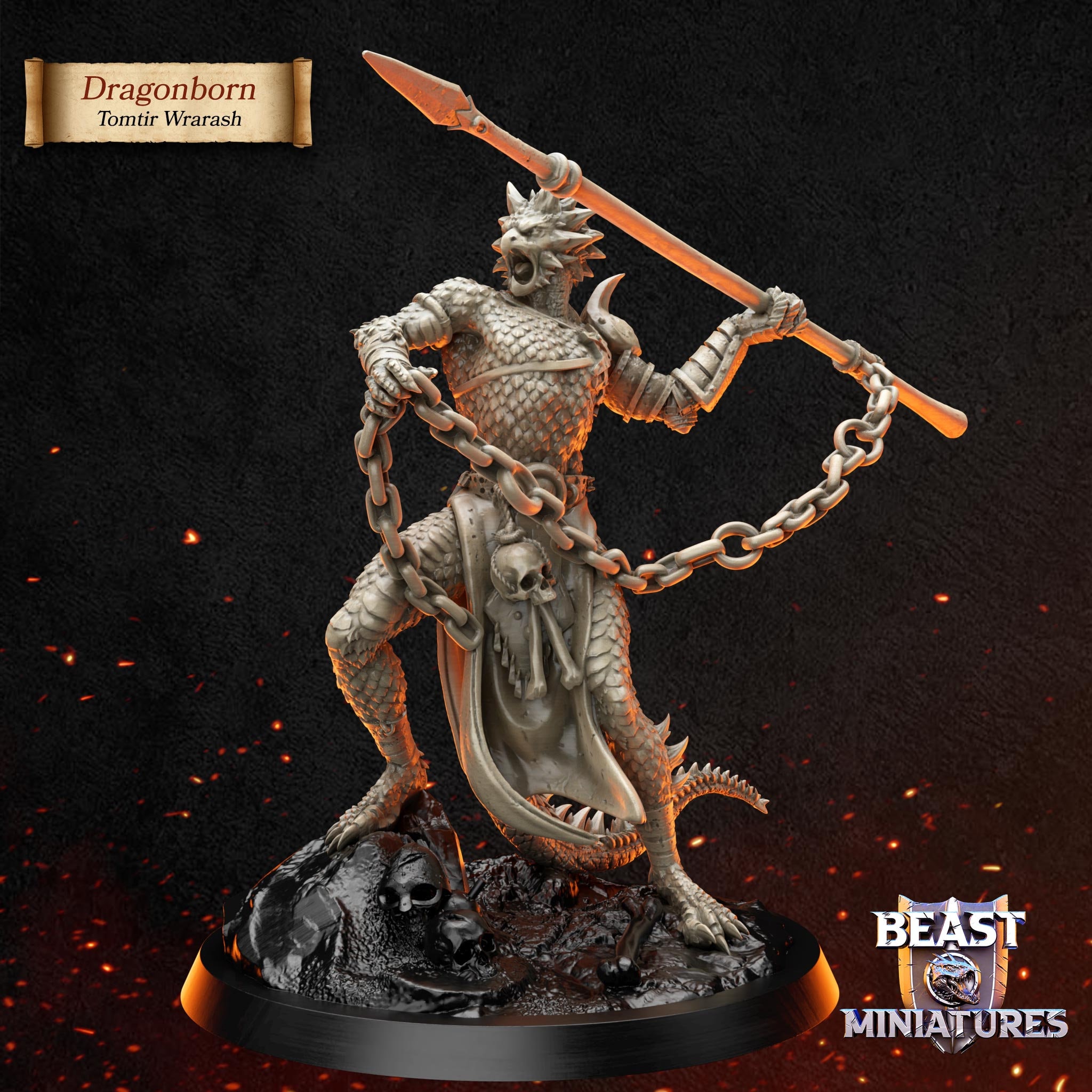 Half Dragon Barbarian Miniature | Half Dragon Brute Barbarian Miniature ...