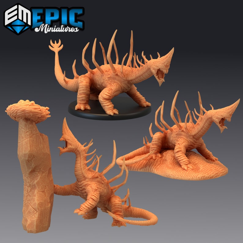 Sand Wyrm Miniature Sandwyrm With Dune Miniature for D&D - Etsy