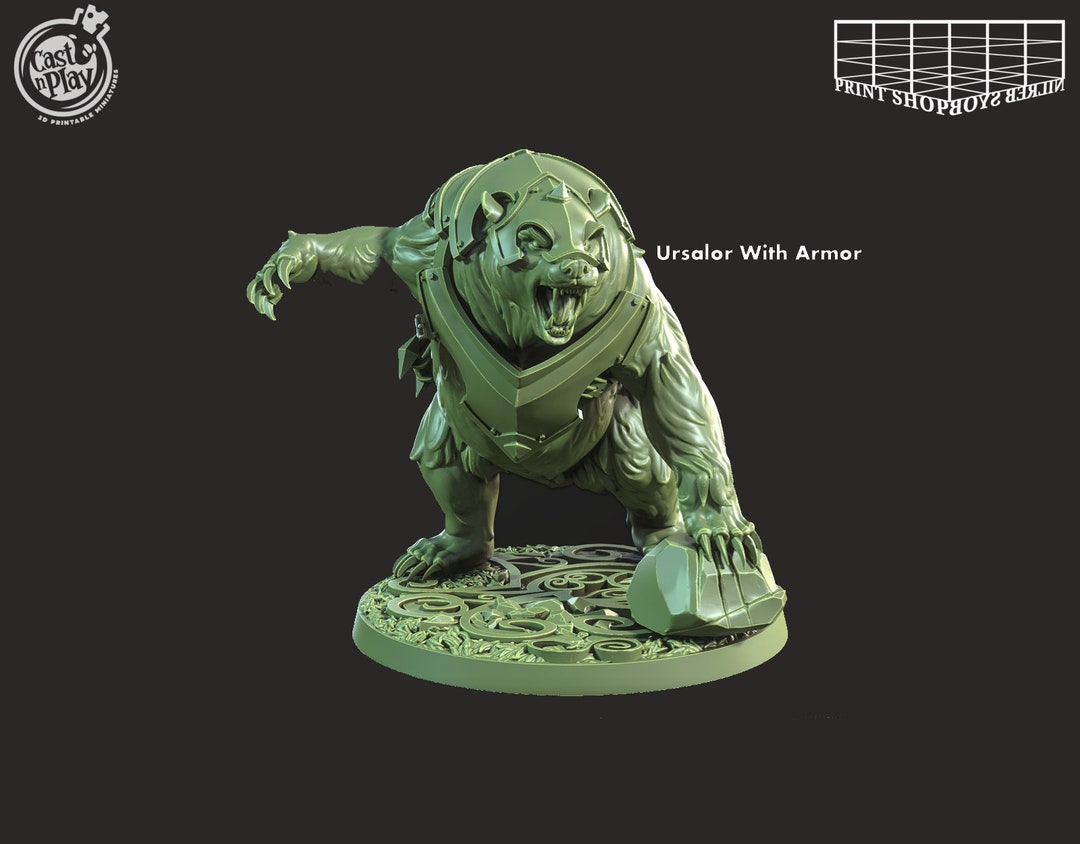 Bear in Armor Miniature Giant Bear Companion Ursalor Forest Protector ...