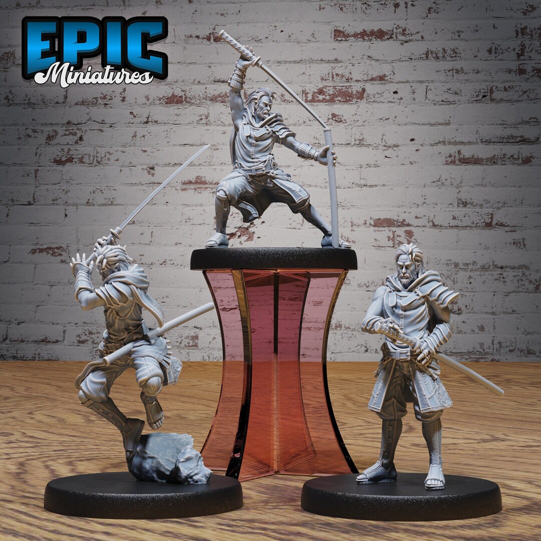 Arena Swordsman Miniature Set | Katana Master Fighter Figure Pack | for ...