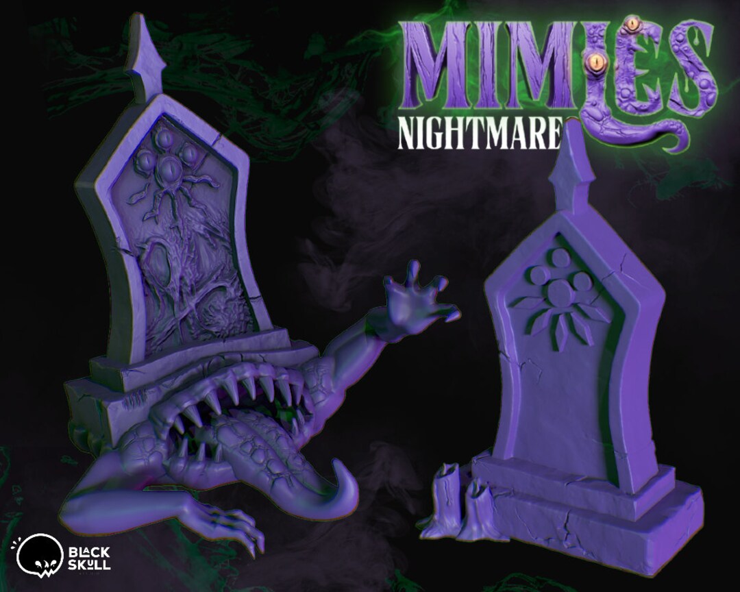 Mimic Tombstone Miniature Mimic Tombstone Set Miniature for D&D 5e ...