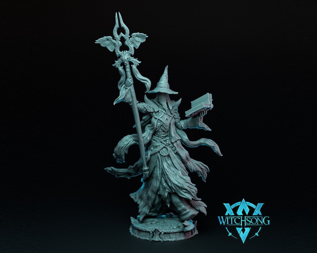 Cloaked Mage Miniature Faceless Scholar Figure for D&D 5e, Pathfinder ...