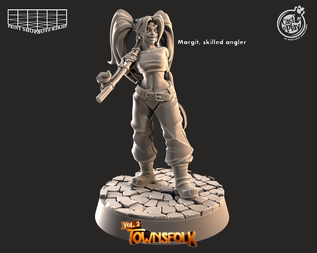 Angler With Fish Bucket Miniature Female Riverbank Skilledangler Figure ...