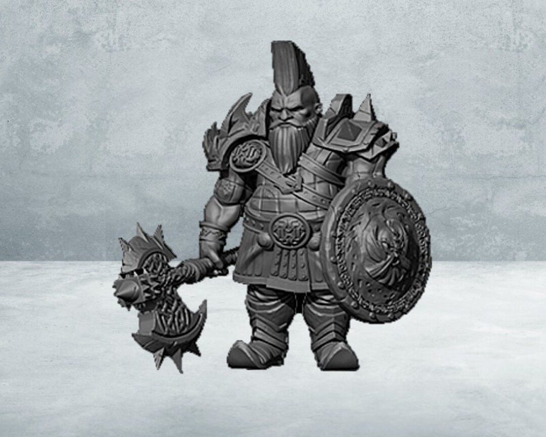 Dwarf Elite Fighter Miniature | Dwarf Captain of the Guard Miniature ...
