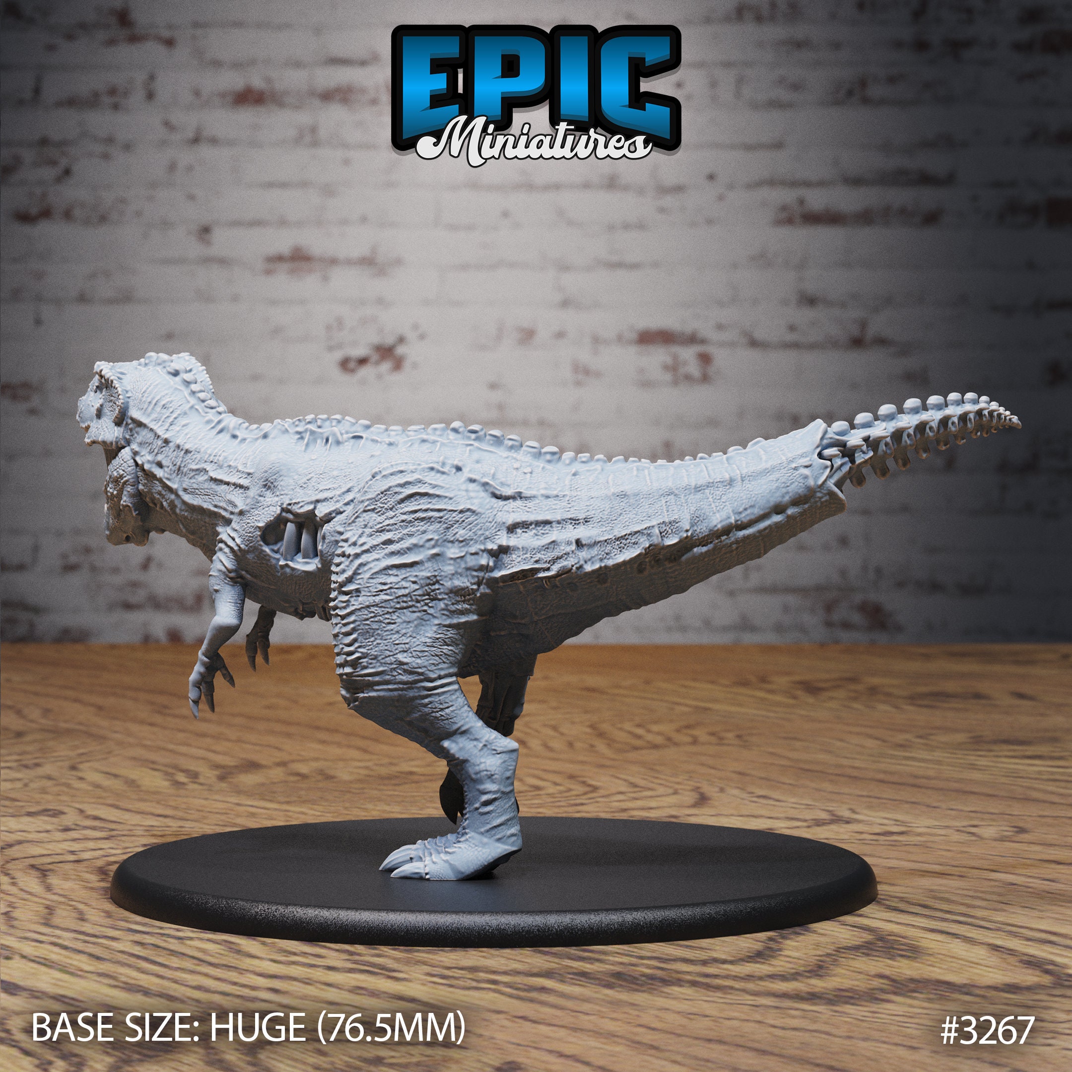 Lurking Undead Dinosaur | Zombie T-rex Walking Miniature | for D&D 5e ...