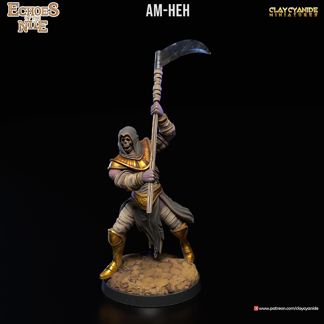 Mummies Grim Reaper Miniature | Scythe Swinging Undead Figure | Medium ...