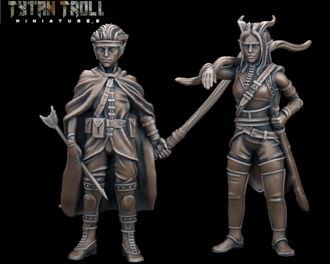 Tiefling Ranger Miniature Set Tiefling Ranger Miniature Pack for D&D 5e ...