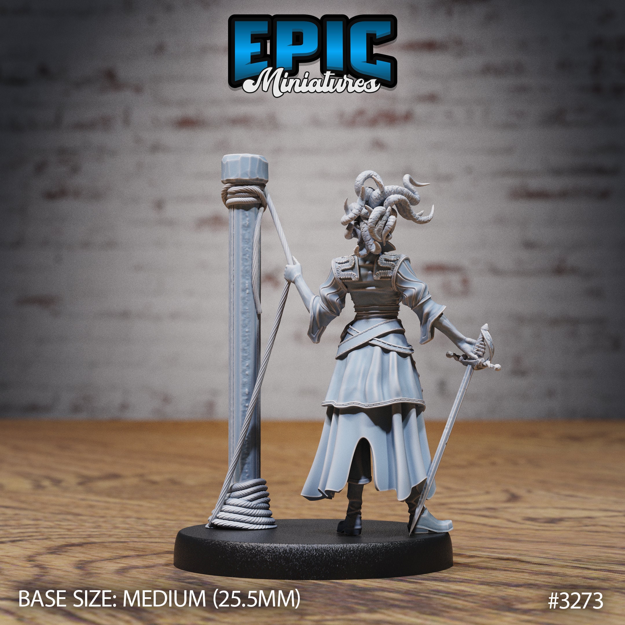 Fighting Gorgon Miniature | Medusa Screaming | for D&D 5e, Pathfinder ...