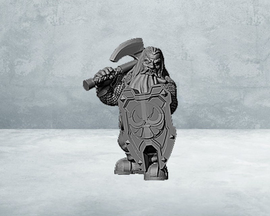 Dwarven Fighter Miniature Dwarven Striker Miniature for D&D 5e ...