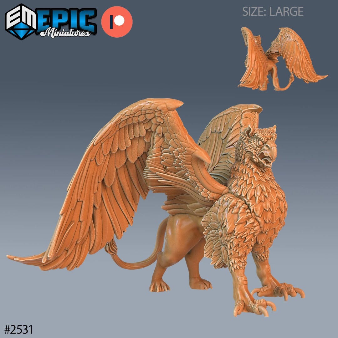 Griffin Miniature | Griffon Miniature | for D&D 5e, Pathfinder and ...