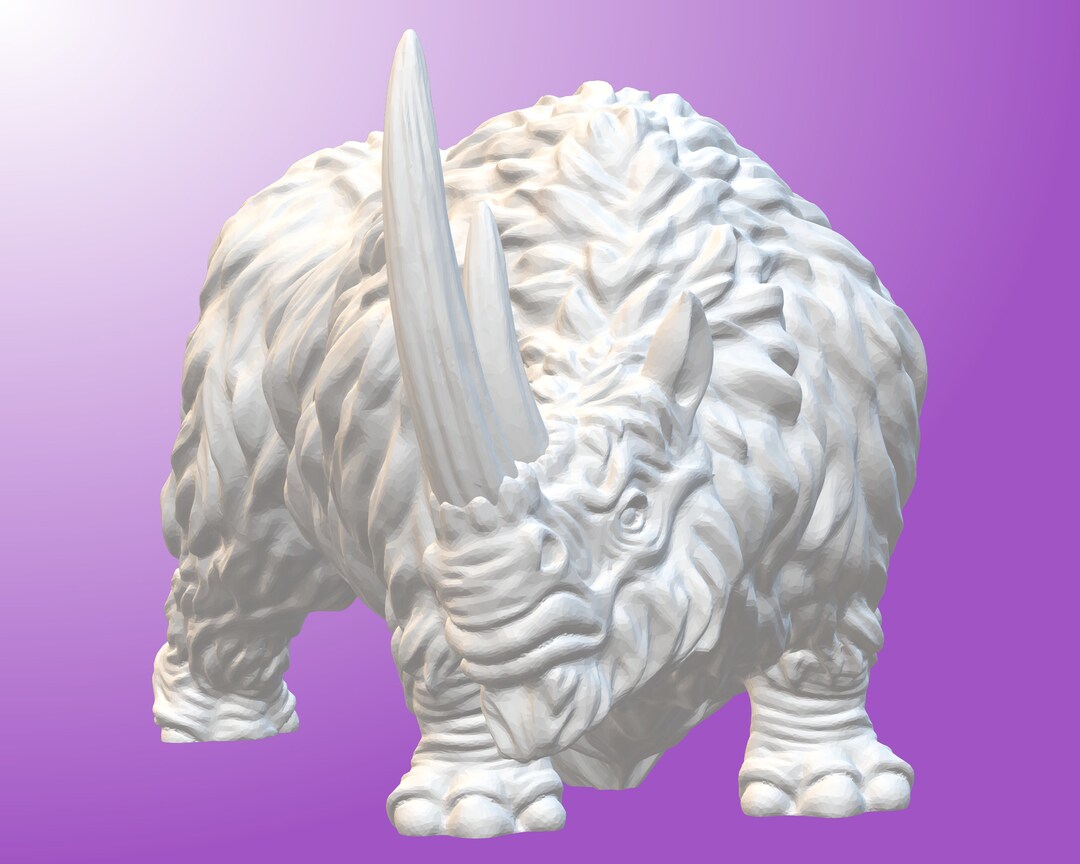 Woolly Rhinoceros Bull Miniature | Rhino Bull Miniature | for D&D 5e ...