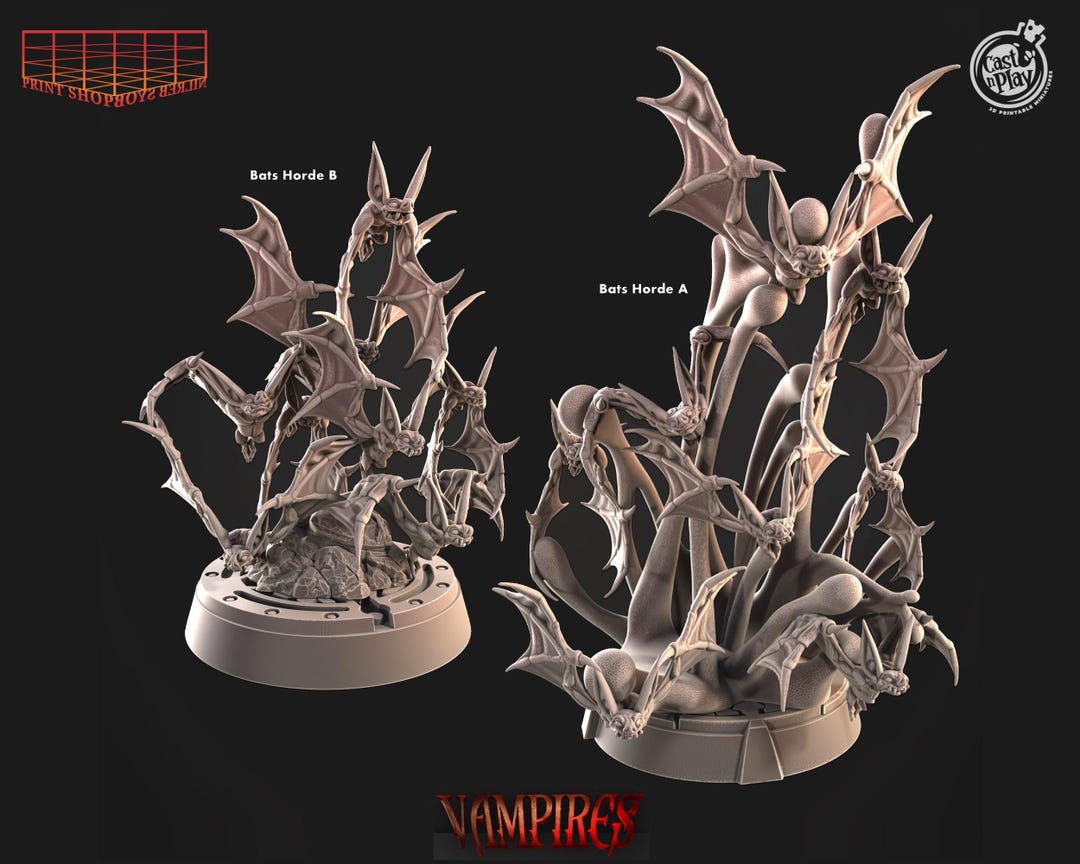 Horrific Bat Swarm Miniature Set Bats Cloud Miniature Pack Cave ...