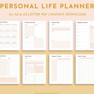 Personal Life Planner Printable, Life Goals Planner, Monthly,weekly ...