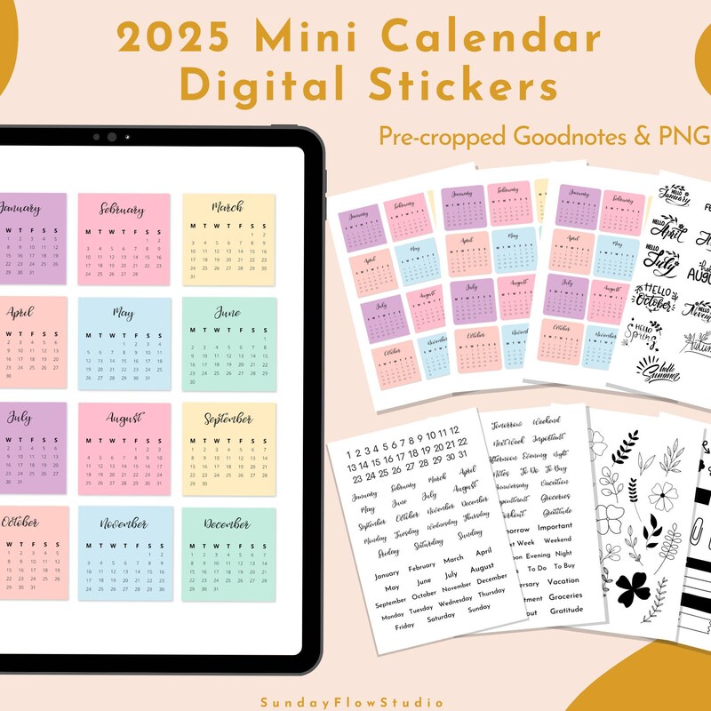 Mini Calendar - Etsy
