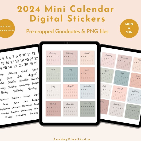 Mini Calendar - Etsy