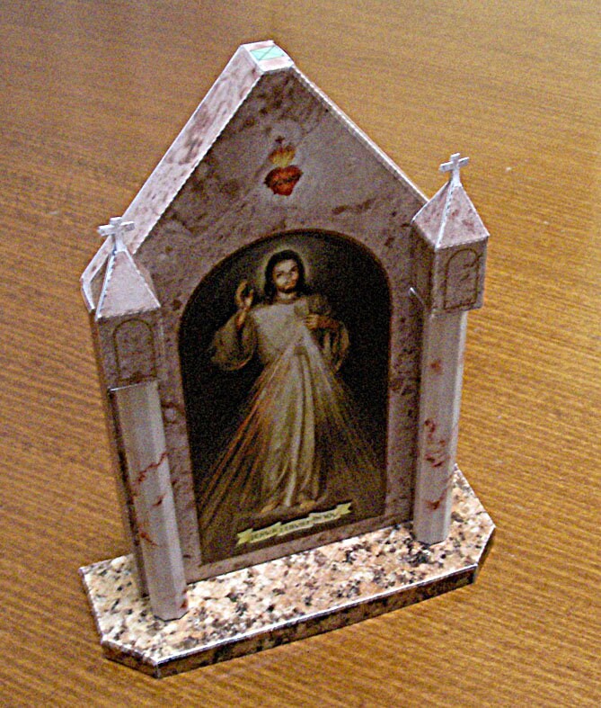 3D Religious Paper Art DIY Our Lady Shrine, Textured Holy Image Cutout ...