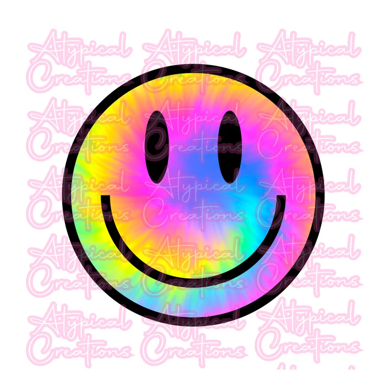 Smiley Face Tie Dye PNG - Etsy