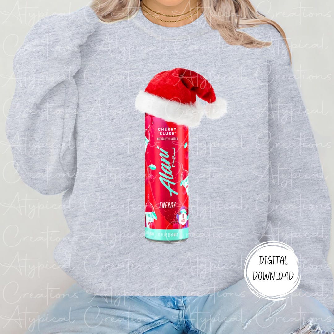 Christmas Alani Nu Cherry Slush Energy Drink Santa Hat PNG - Etsy