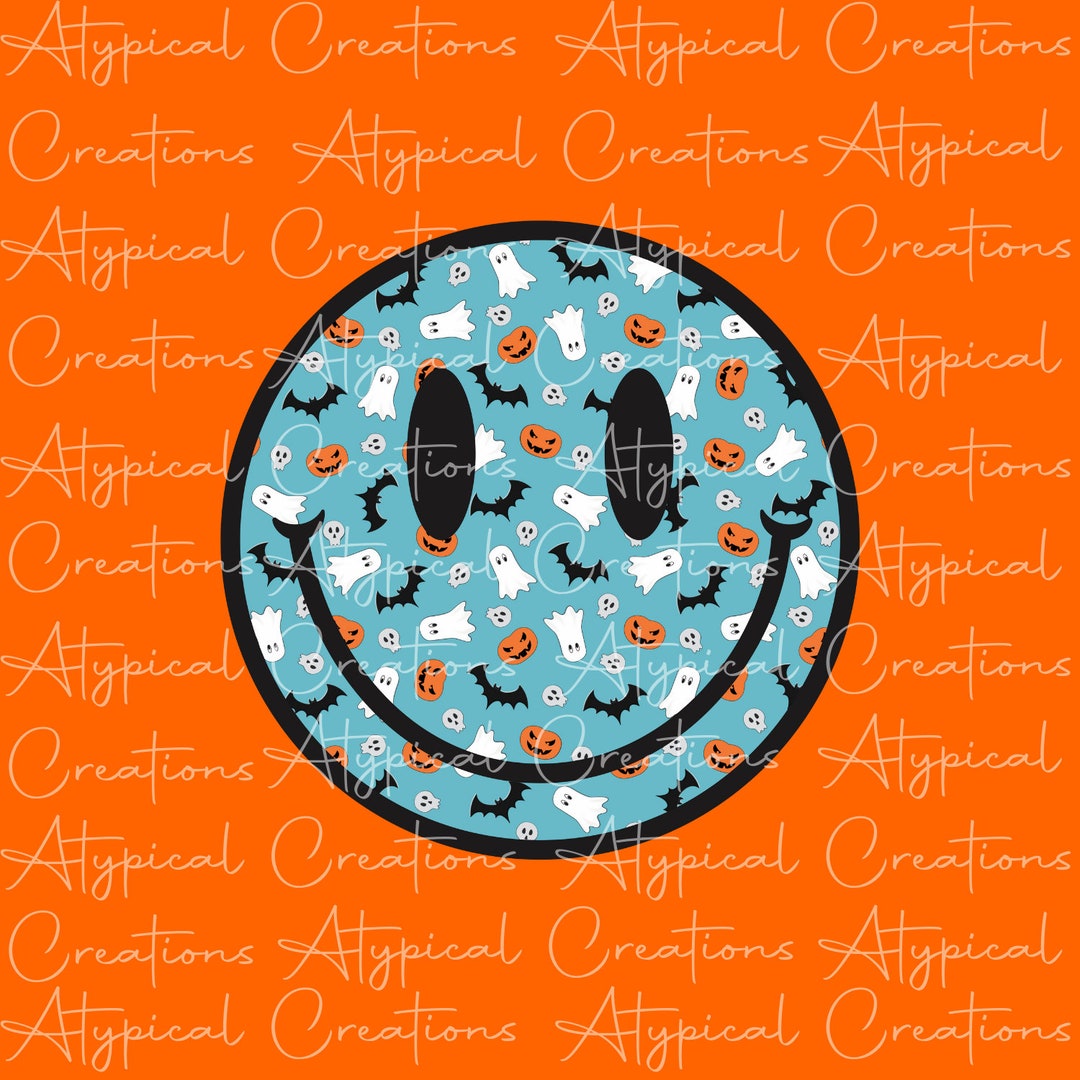 Halloween Smiley Face PNG - Etsy