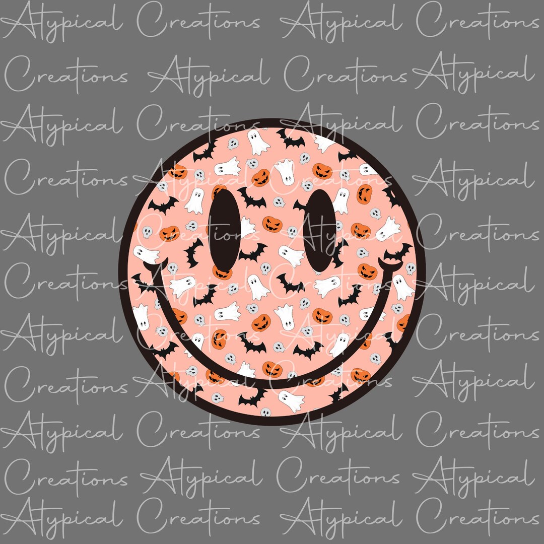 Halloween Smiley Face PNG - Etsy