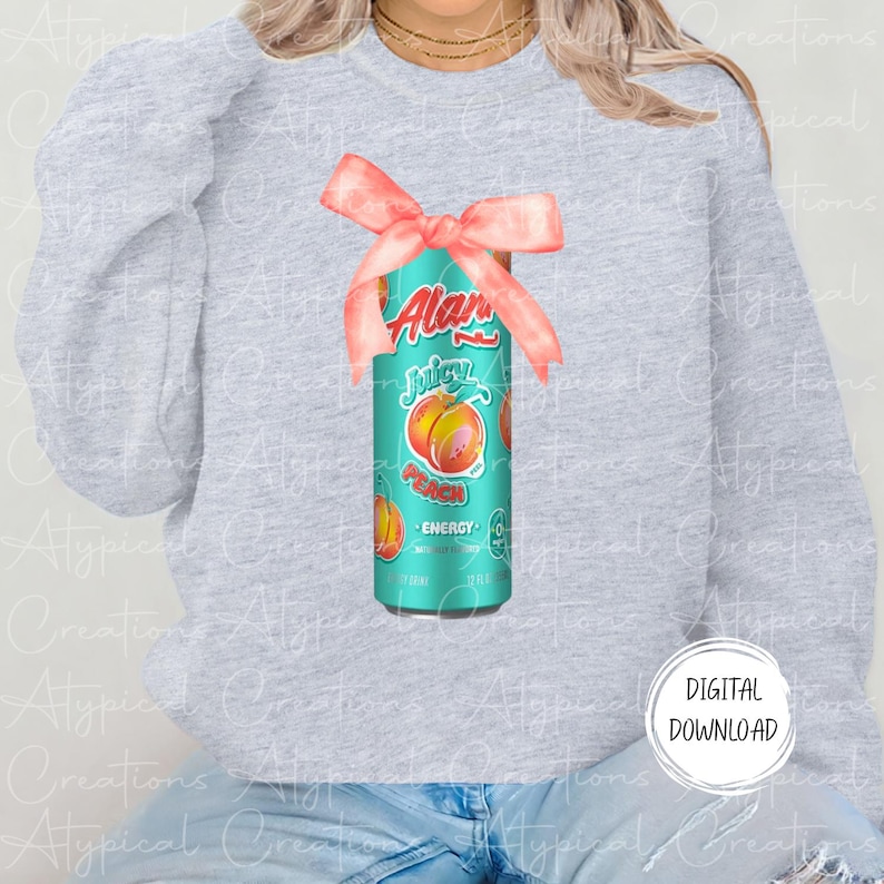 Alani Nu Juicy Peach With Bow Energy Drink PNG - Etsy
