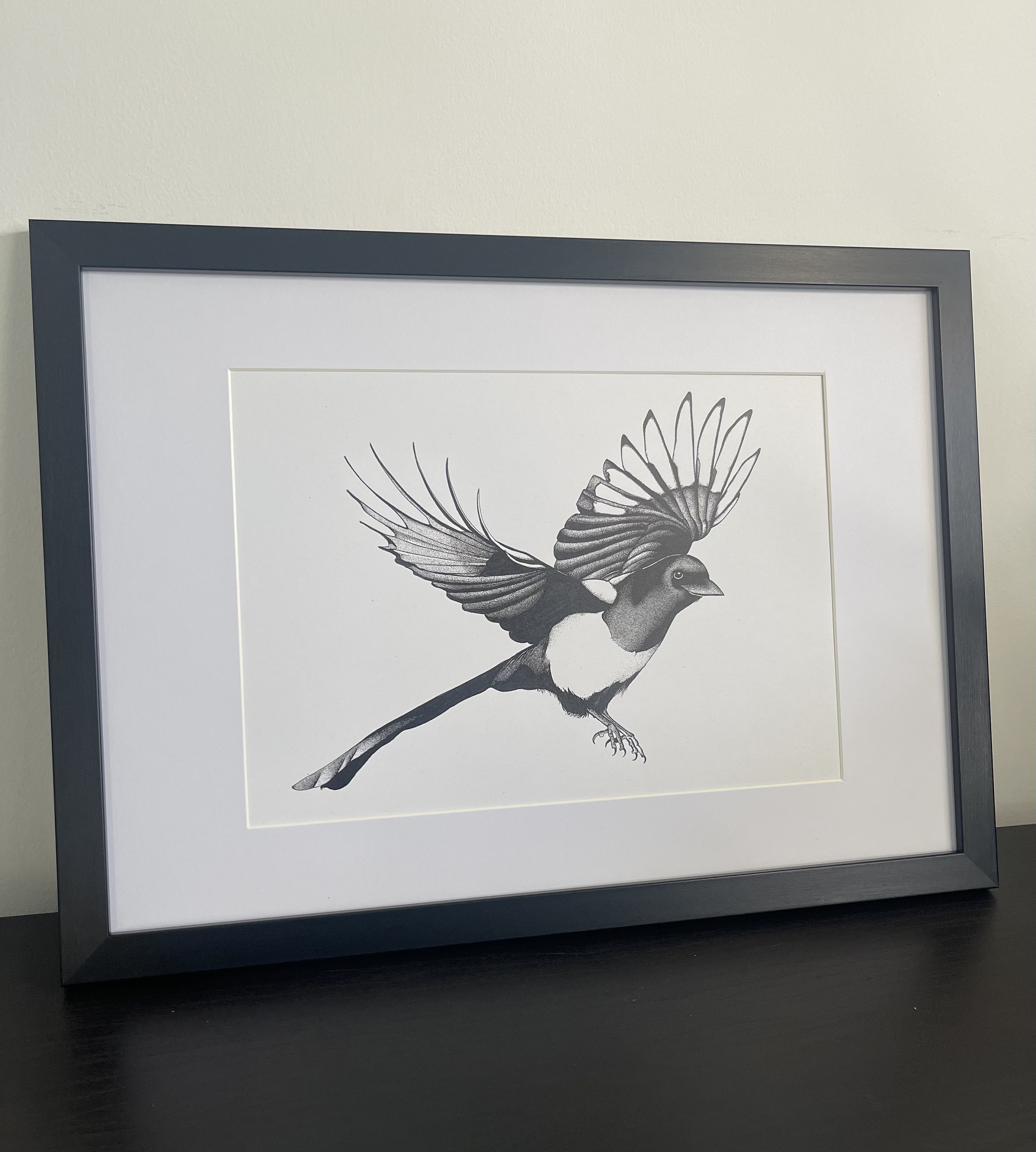 Maggie the Magpie Dot Art, Bird Illustration, Dot Work, Stippling ...