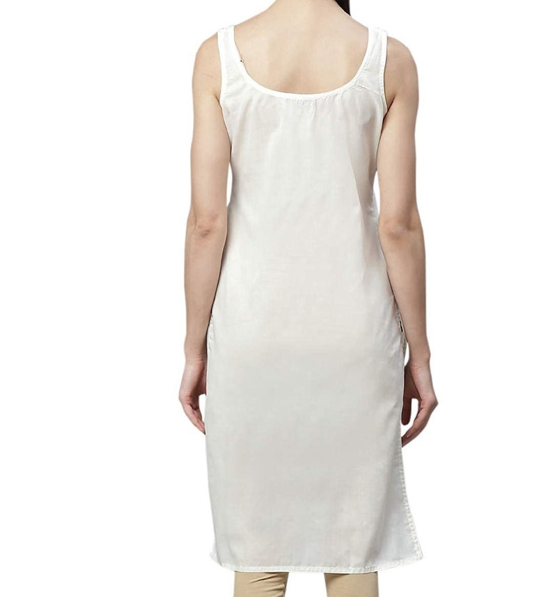 2 Long Length Inner Slips for Under Dress, Beige and White Color Inner ...