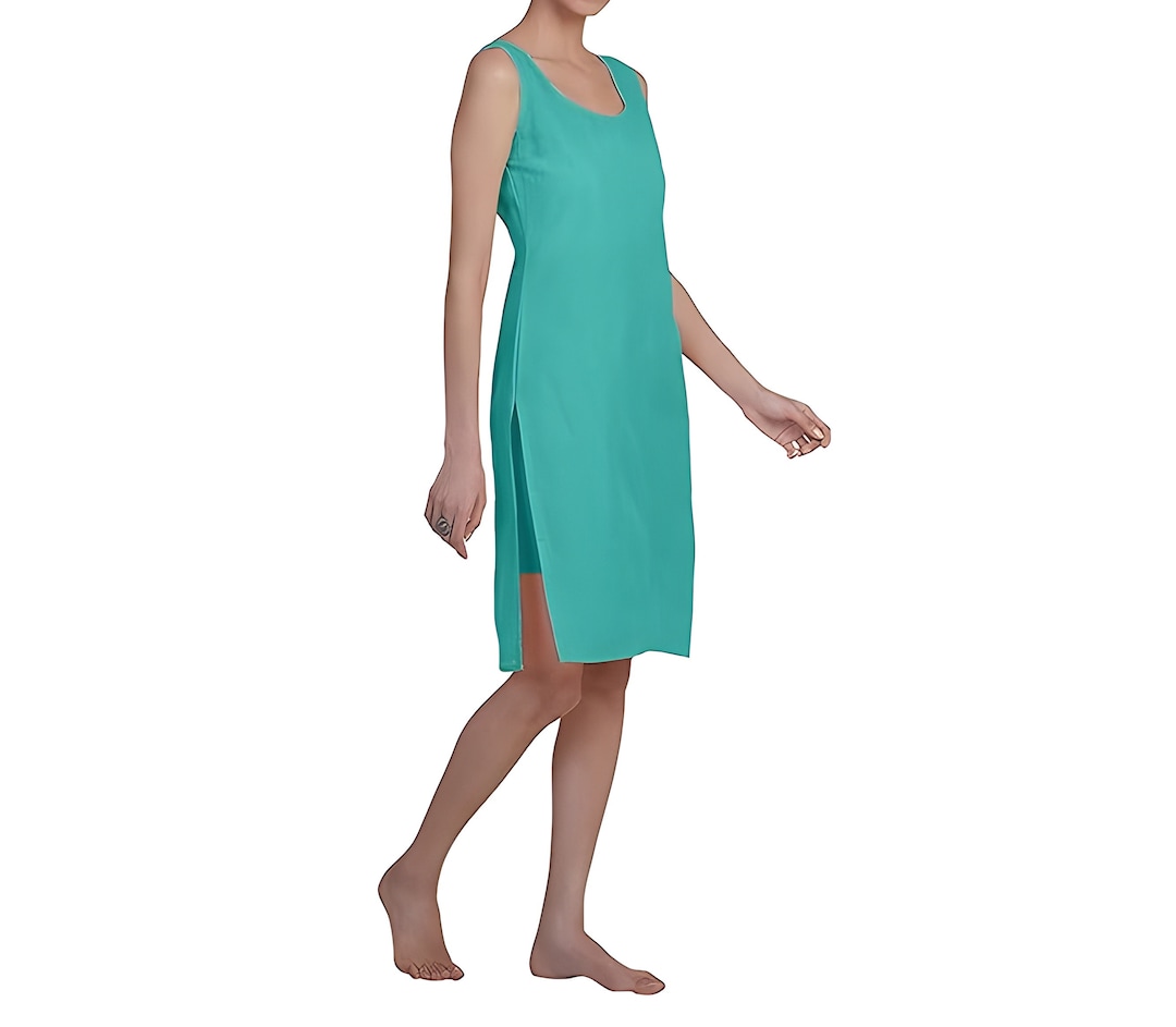Ocean Blue Color Inner Slips for Chikankari Kurti, Women Cotton Long ...
