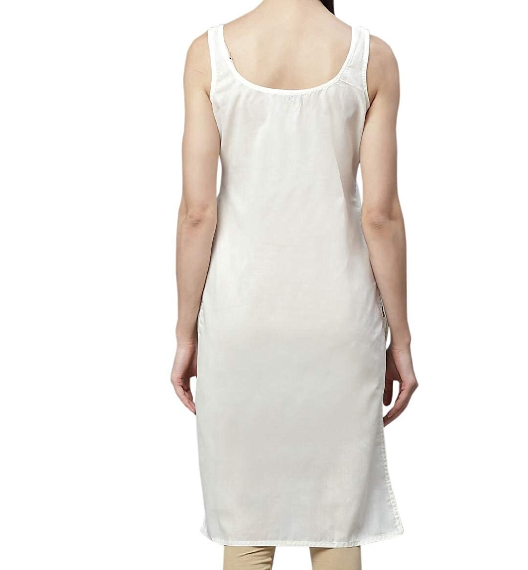 White Cotton Inner Wear for Women in Sizes S-3XL, Long Camisole for ...